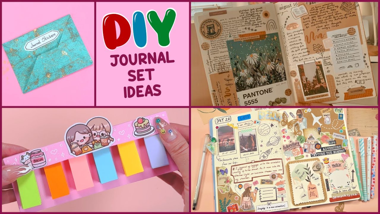 DIY - CUTE JOURNAL SET IDEAS - STATIONERY IDEAS - AESTHETIC TRAVEL ...