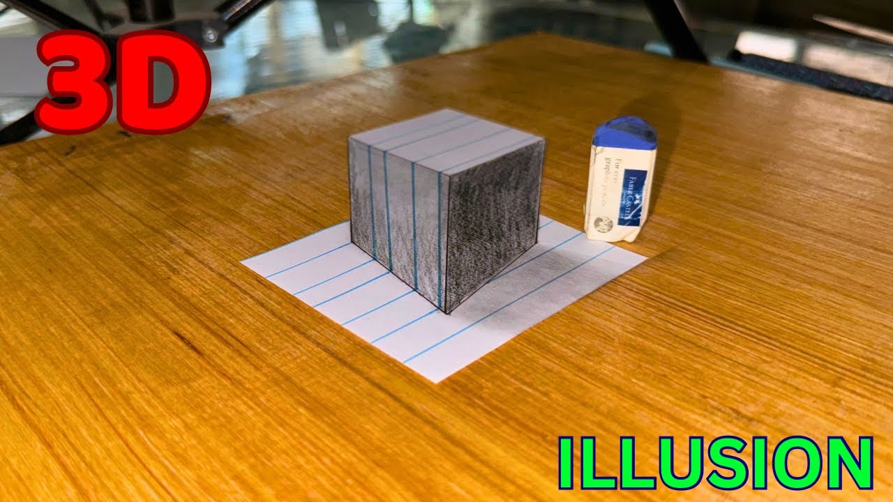 easy Trick art 3d drawing on paper for beginner - how to draw 3d - YouTube