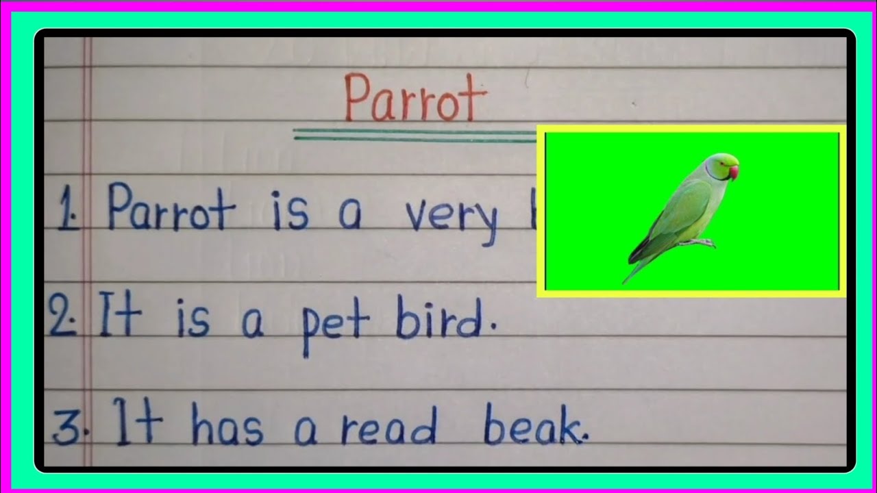 Essay on the parrot (🦜)/10 lines Essay on the parrot/Essay on the ...