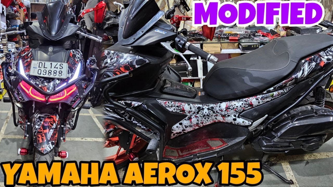 YAMAHA AEROX 155 Loaded Unique Modification | New DRL | Exhaust | Fog ...