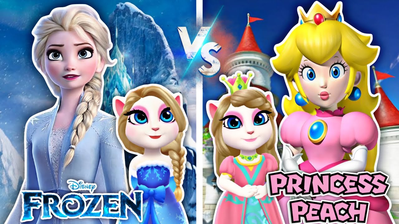 My Talking Angela 2 οΈβπ₯ Elsa οΈ Vs Princess Peach π Cosplay Makeover π Youtube