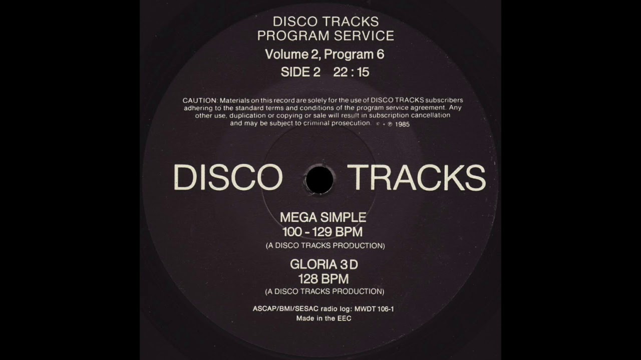 DISCO TRACKS PROGRAM SERVICE Volume 2, Program 6: Mega Simple * MWDT106 ...
