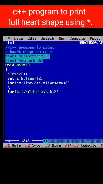 C++ program to print heart shape using * #csmarathicoaching - YouTube