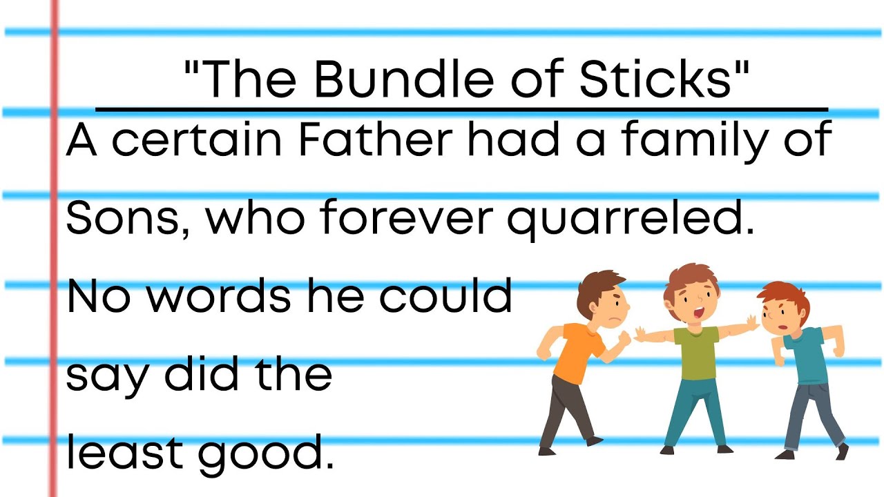 The Bundle of Sticks story in English Improve Your English Moral story ...