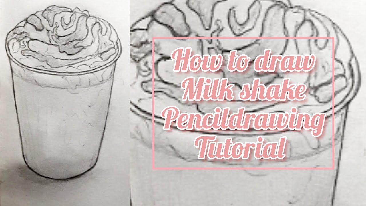 How to draw milk shake pencildrawing tutorial #howtodraw #milkshake # ...