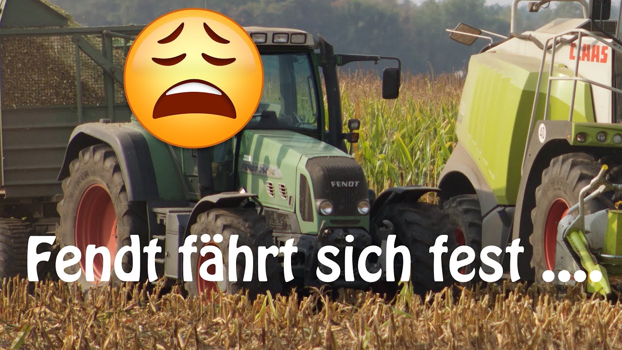 Fendt fährt sich bei der Maisernte fest ..... - YouTube