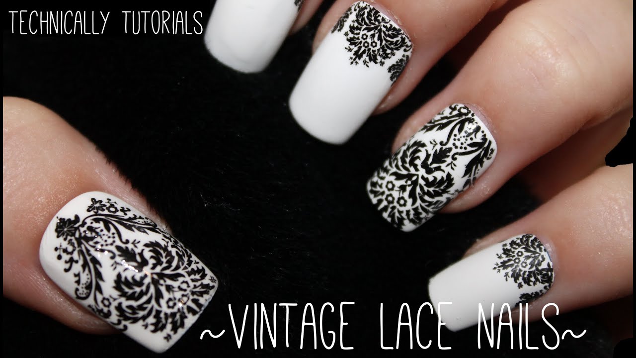 Easy Vintage Lace Nails | Technically Tutorials - YouTube