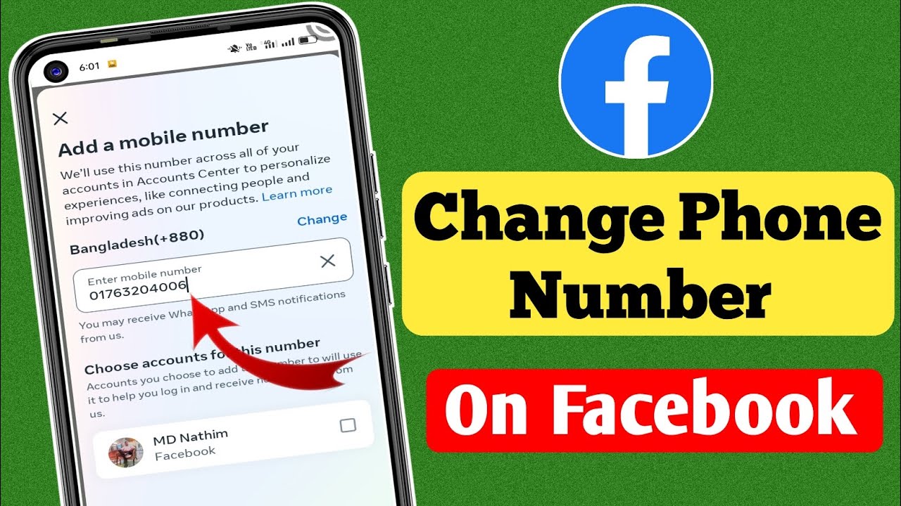 Facebook Number Change || How to Change Phone Number on Facebook (2024 ...