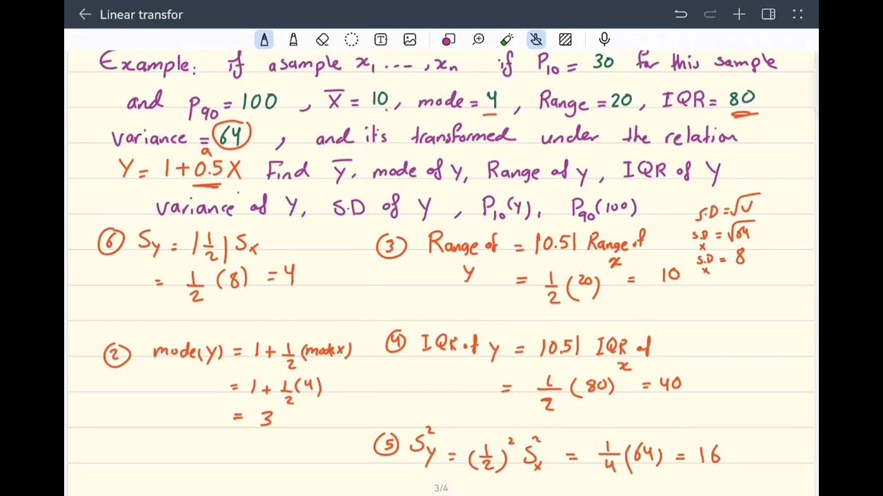 statstics (10) - linear transformation - YouTube