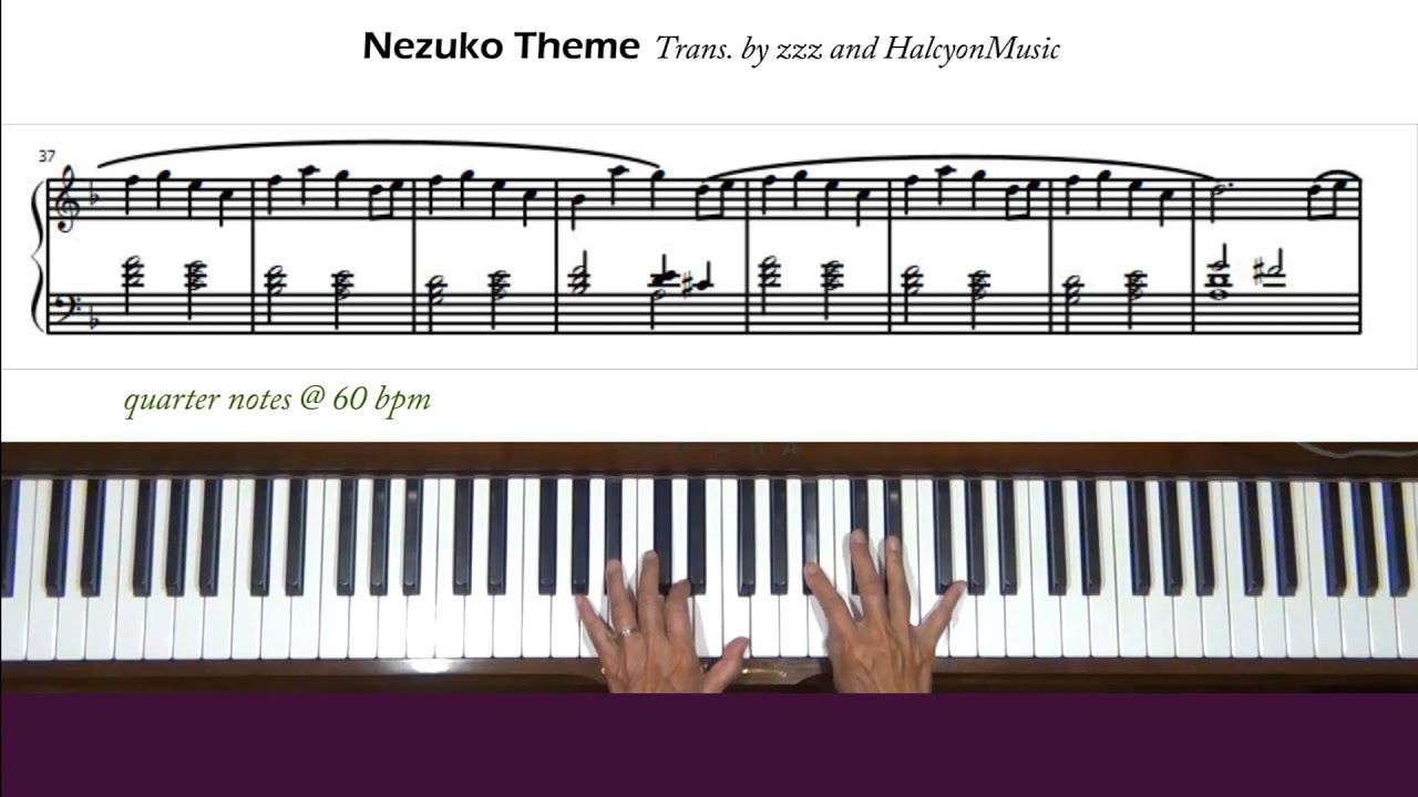 Nezuko Theme Demon Slayer Kimetsu no Yaiba Piano Tutorial Part 1 - YouTube