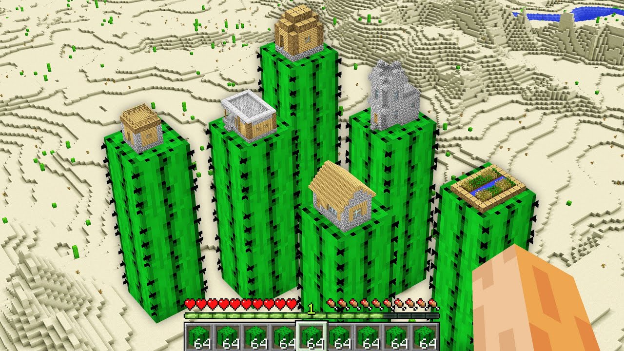 I found this Skyscraper CACTUS VILLAGE in My Minecraft World! New ...