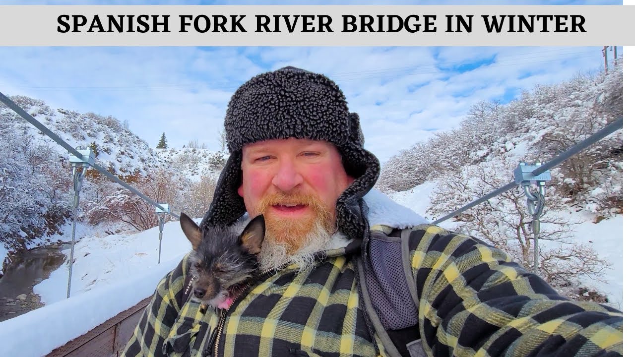 winter trek to Spanish Fork River bridge - YouTube