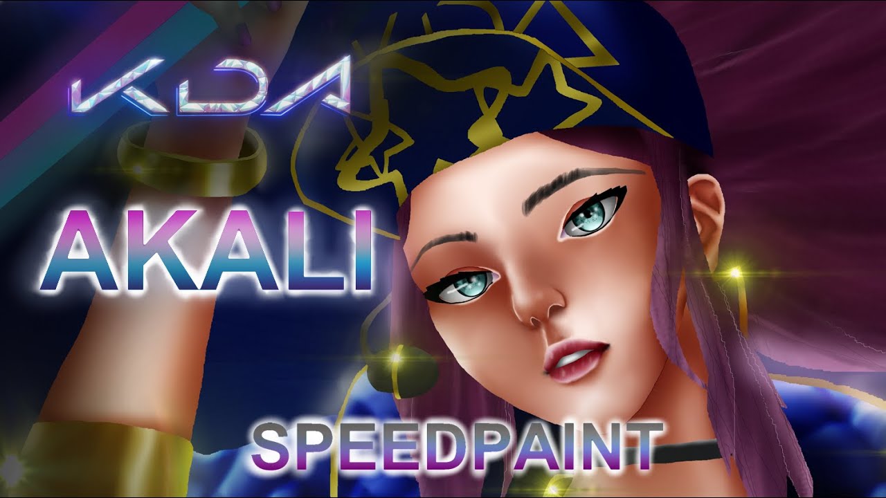 Drawing Akali K/DA | League of Legends Speedpaint - YouTube