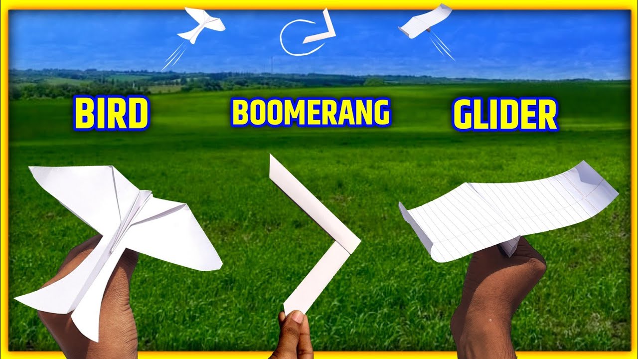 3 paper flying toy | how to make bird paper plane , Easy paper ...