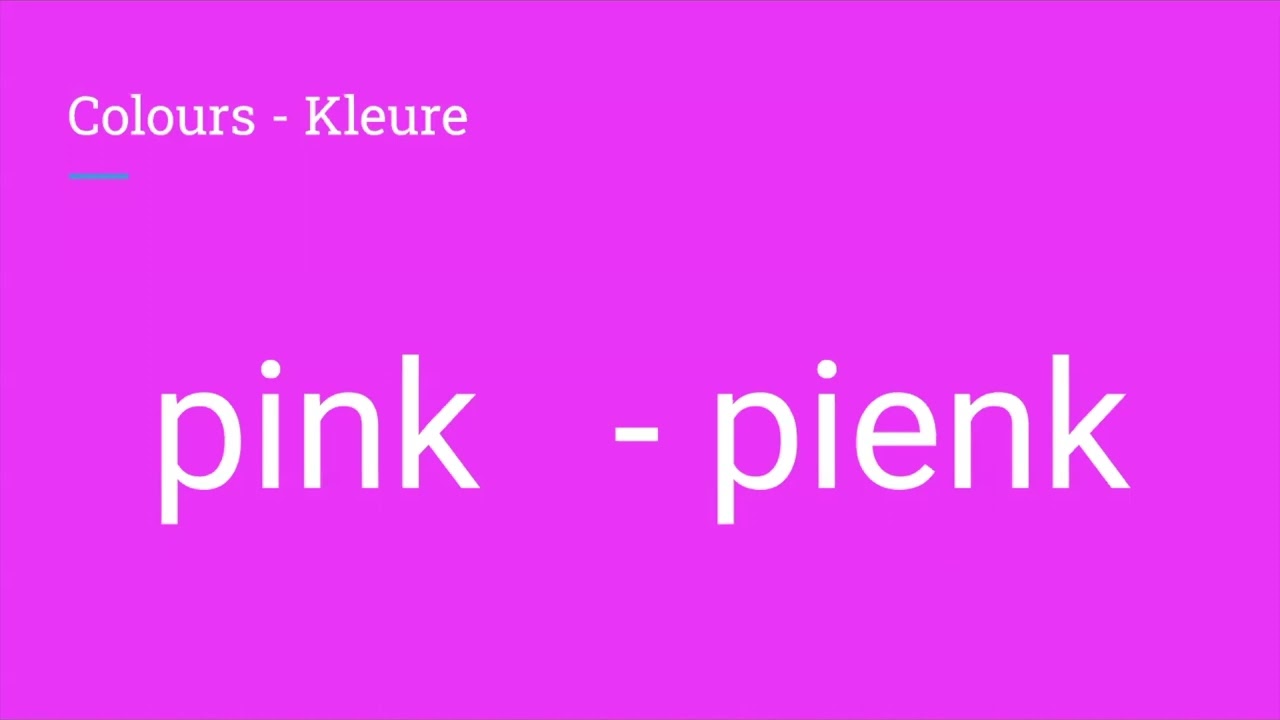 Afrikaans Colours:Kleure - YouTube