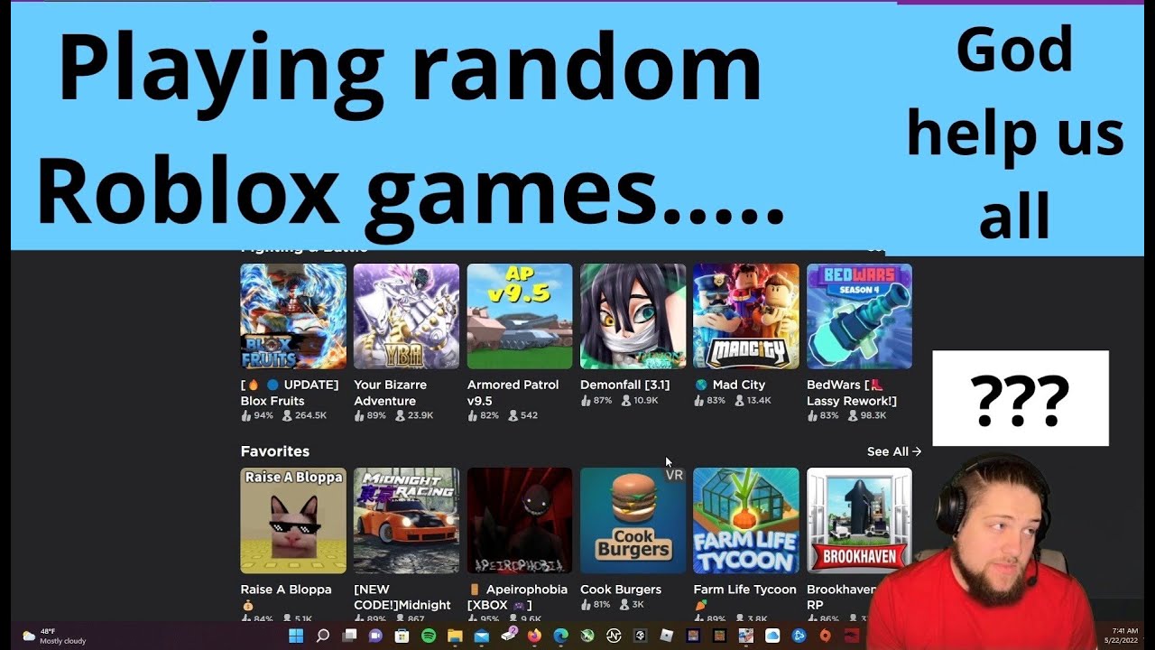 random roblox games - YouTube