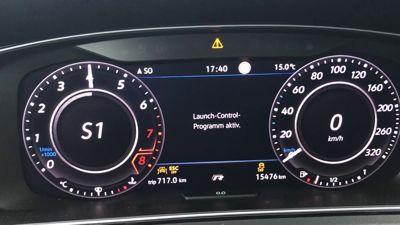 VW Golf R 2019 300 PS (300 hp) 0-100 km/h Launch Control - YouTube