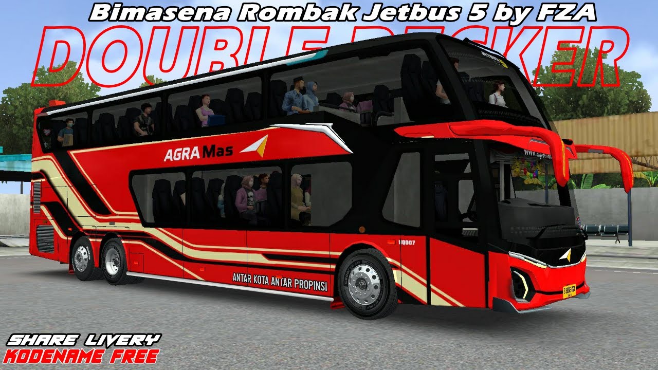 SHARE LIVERY KODENAME JETBUS 5 SDD BY FZA | BUSSID V4.1 - YouTube