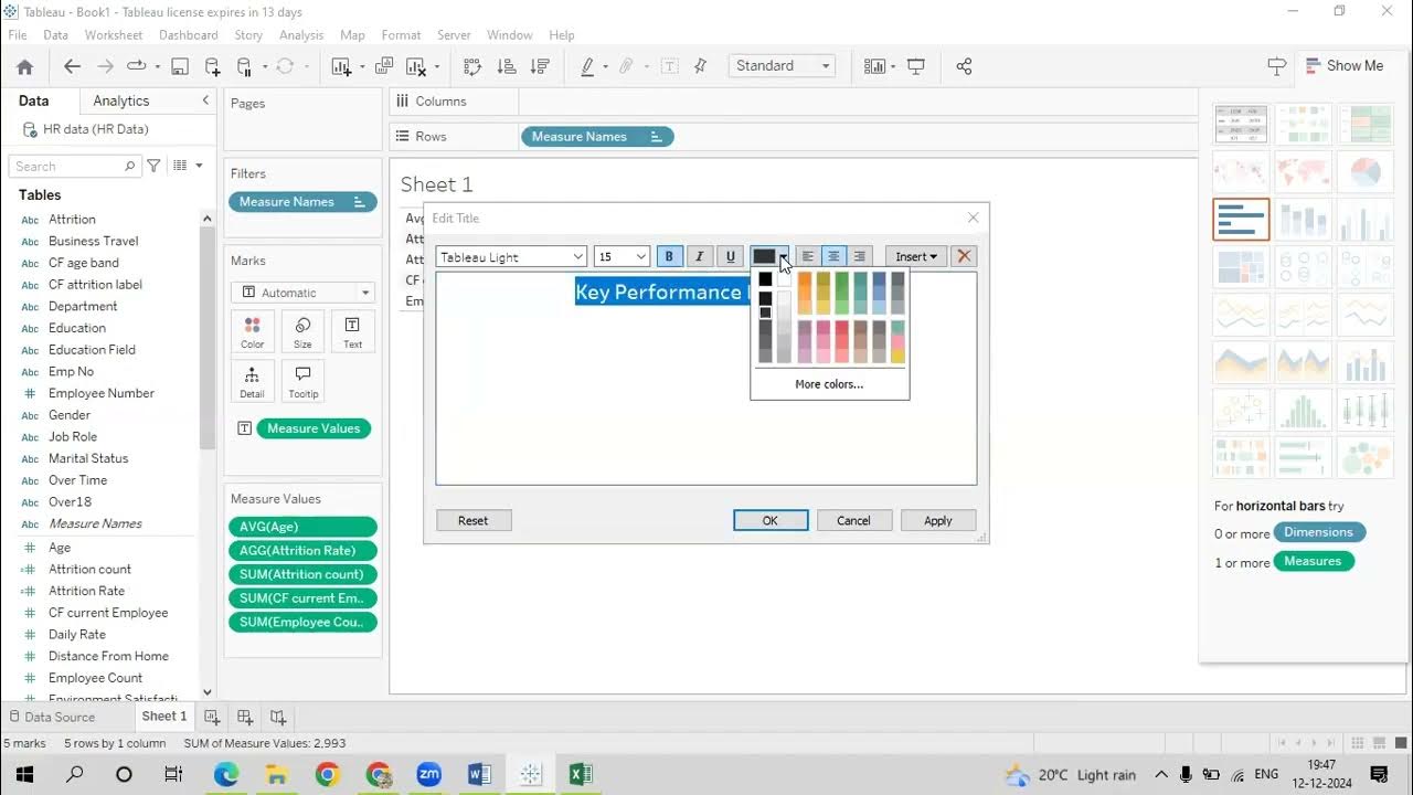 Data Visualization Lab(BAIL504) Tableau- HR Dataset- Q1-Q3 - YouTube