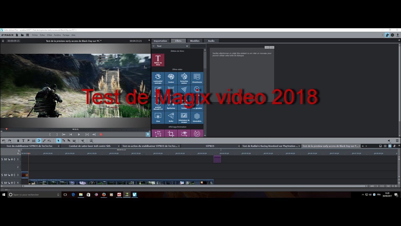 Test de Magix video deluxe plus 2018 ou Magix video premium 2018 - YouTube