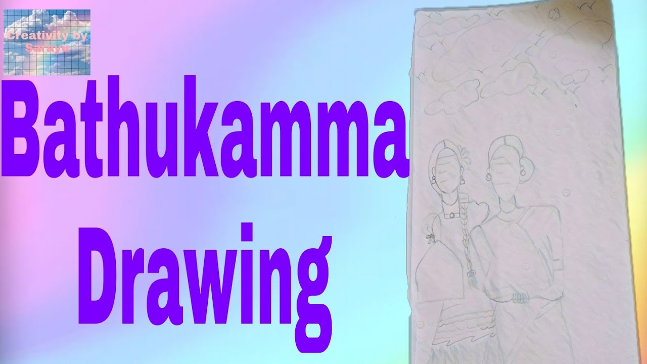 Bathukamma Drawing||part-1||Creativity by Sarayu - YouTube