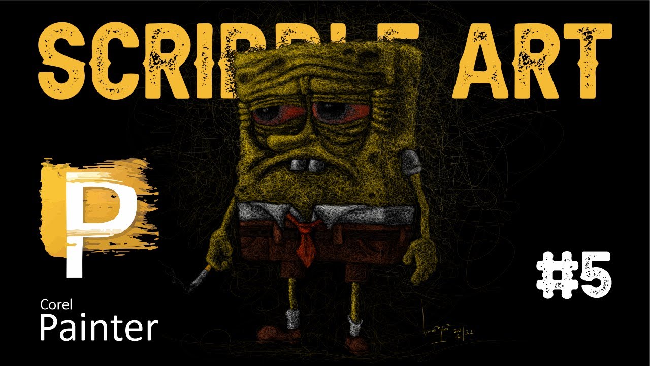 Drawing SpongeBob-Scribble Art - Corel Painter - digital art-xcribbles ...
