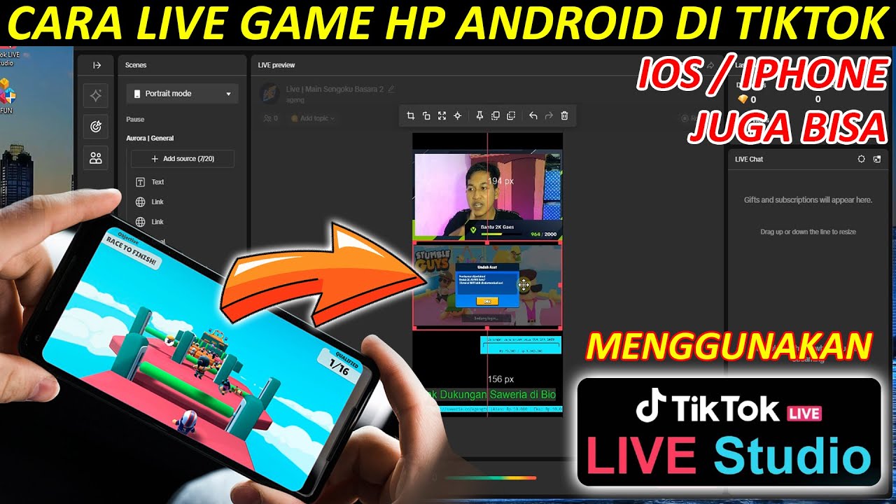 Cara Menampilkan Layar HP di Live Studio Tiktok | Cara Live Game di ...