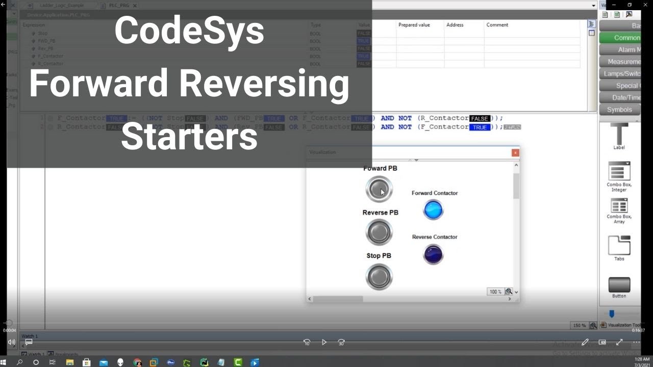 Forward Reversing Starter Control Logic CodeSys V3 YouTube Forward Reversing Starter Control Logic CodeSys V3 YouTube