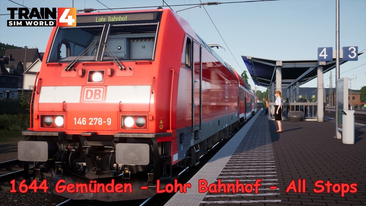 1644 Gemünden - Lohr Bahnhof - All Stops - Main Spessart Bahn - BR 146.2 - Train Sim World 4 ...