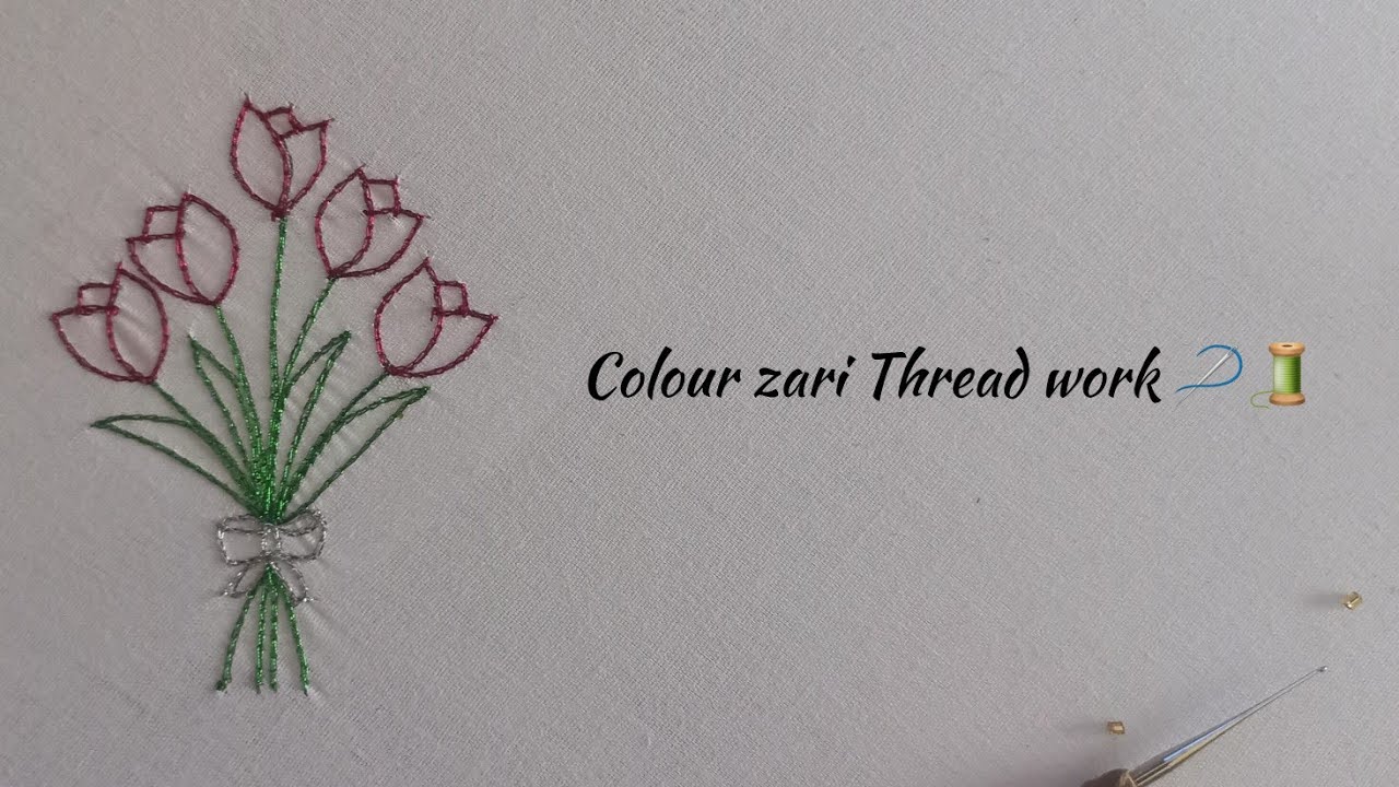 colour zari Thread work | online Aari class ...
