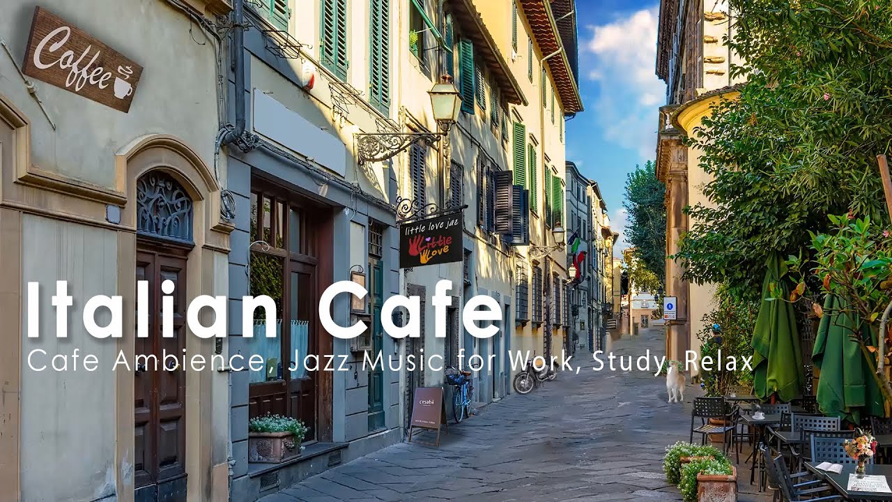 Outdoor Coffee Shop Ambience - Cozy Cafe Ambience with Jazz in Old ...
