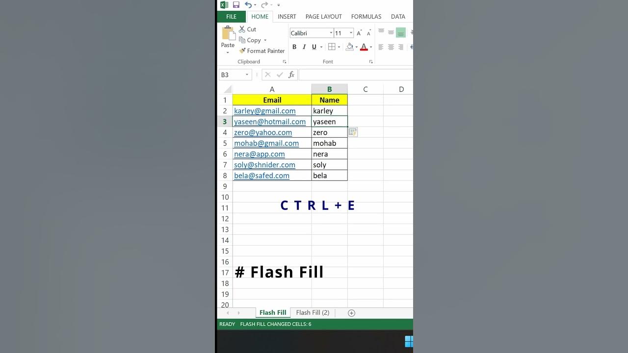 Excel- Flash Fill - #exceltips - YouTube