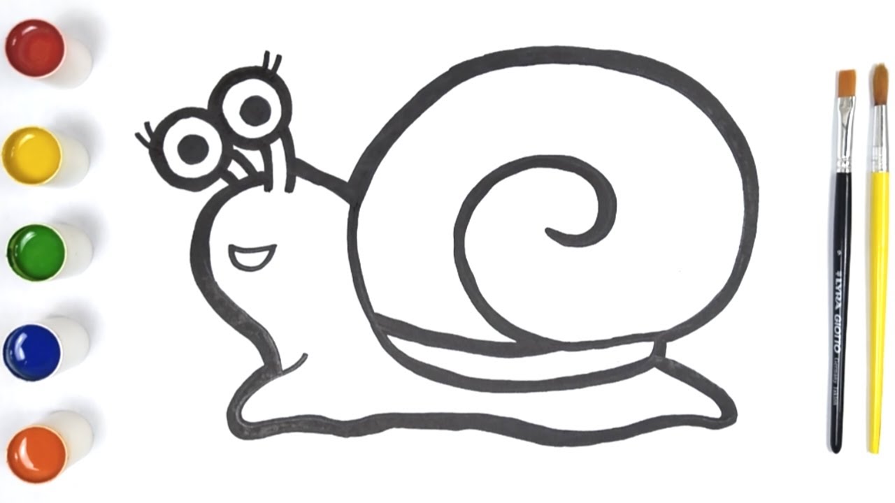 Let's Draw a Cute Snail, Drawing Tutorial | For Kids, toddlers ...