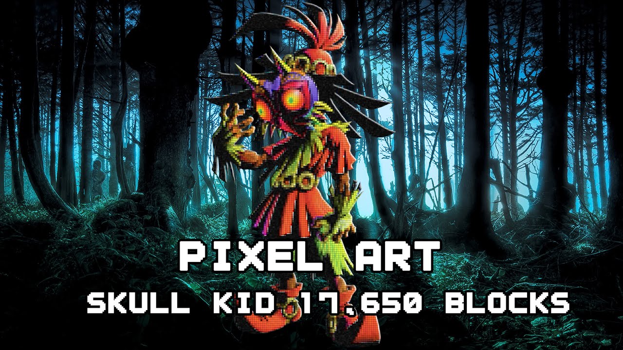Skull Kid | Pixel Art | Minecraft | 17,650 Blocks (Bloques) - YouTube