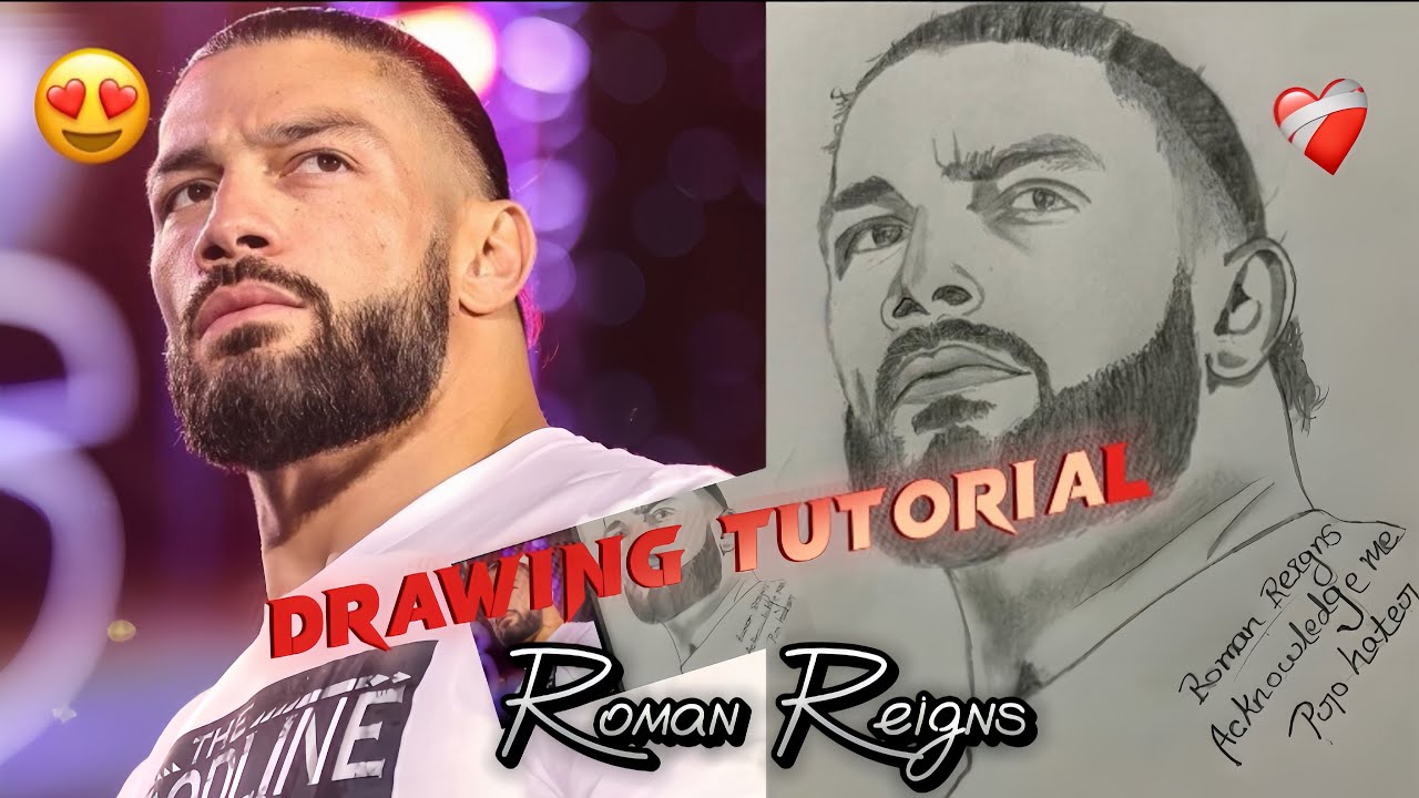 Roman Reigns drawing ~Tutorials Pencil art#wwe#romanreigns #drawing ...
