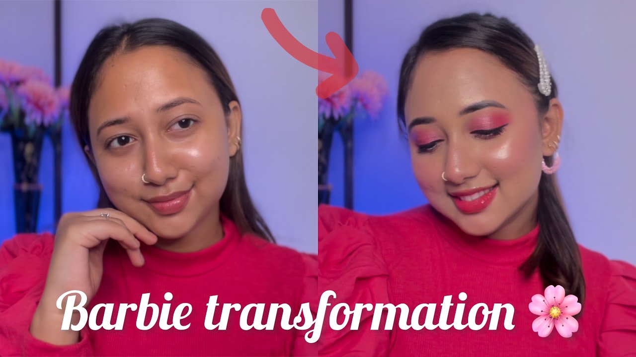 Barbie Makeup Look 💕 || step by step || Barbie transformation🌸 ...