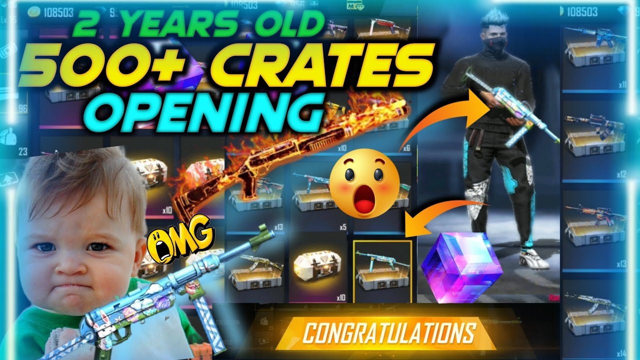 Opening 500+ Crates in Free Fire | 2 Years Old Crates Opening | Crates ...