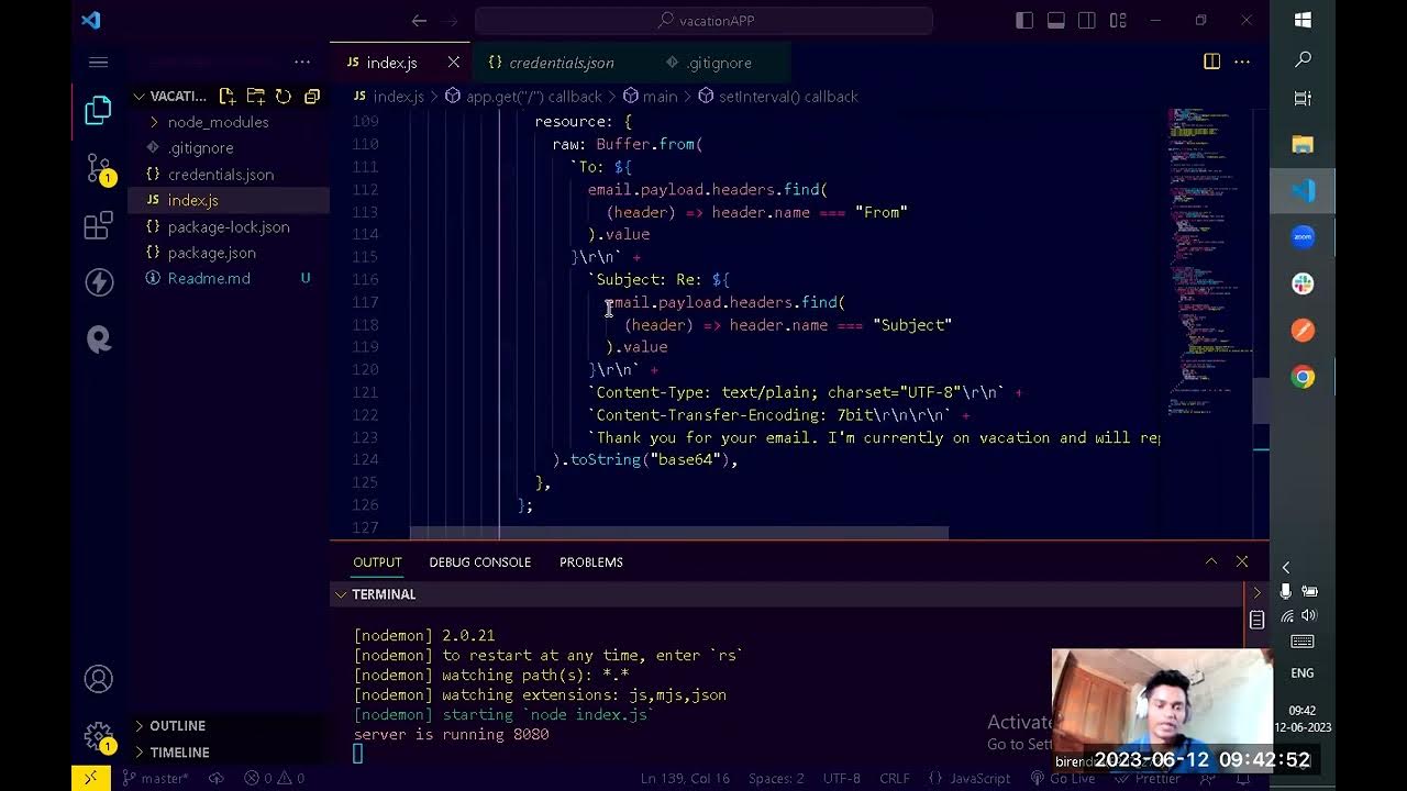 Auto Reply on Vacation | Vacation auto reply app using Node.js | Auto ...