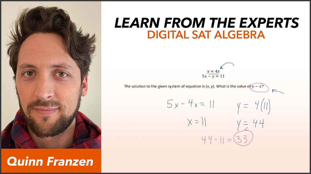 Learn From the Experts: The Digital SAT Algebra - YouTube