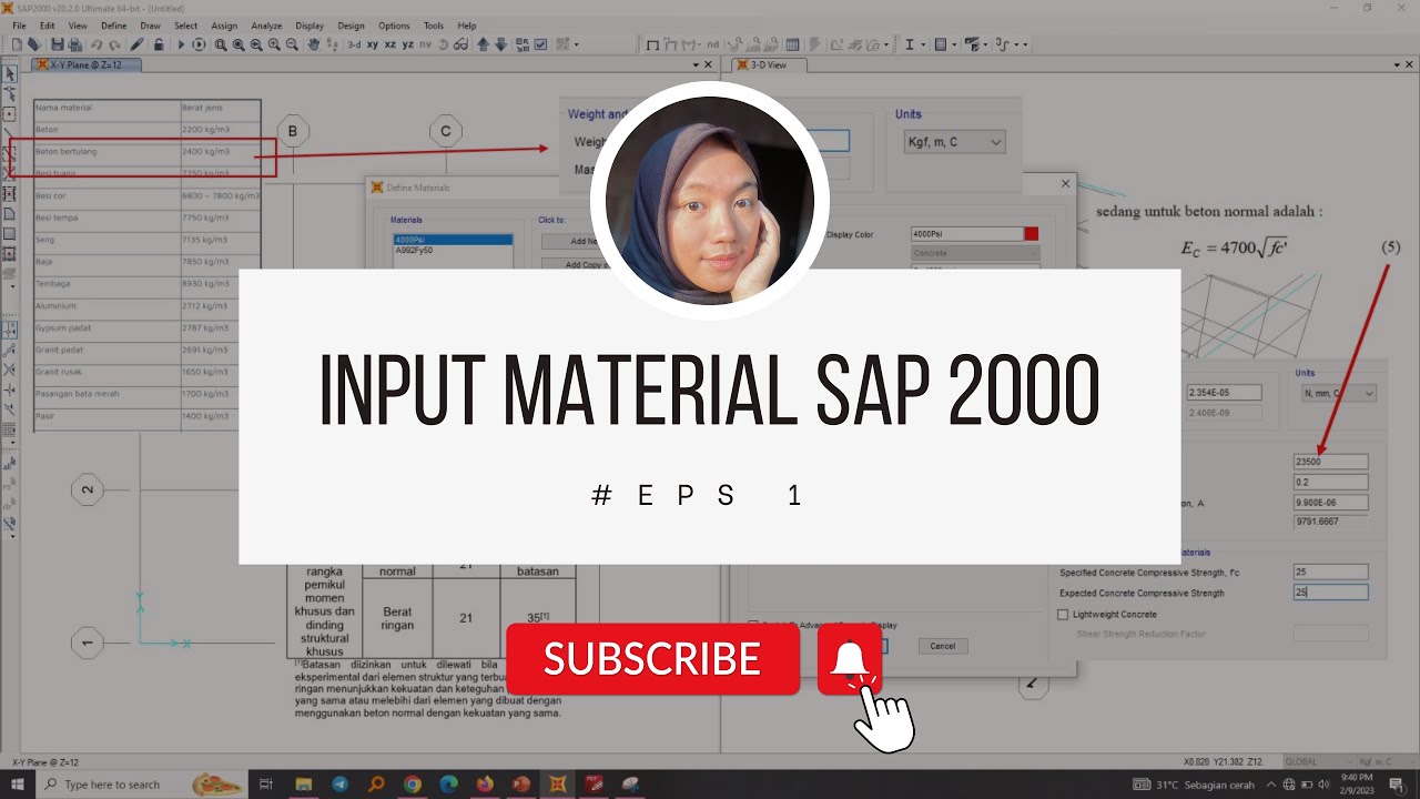 #Eps 1 Input Material SAP 2000 - YouTube