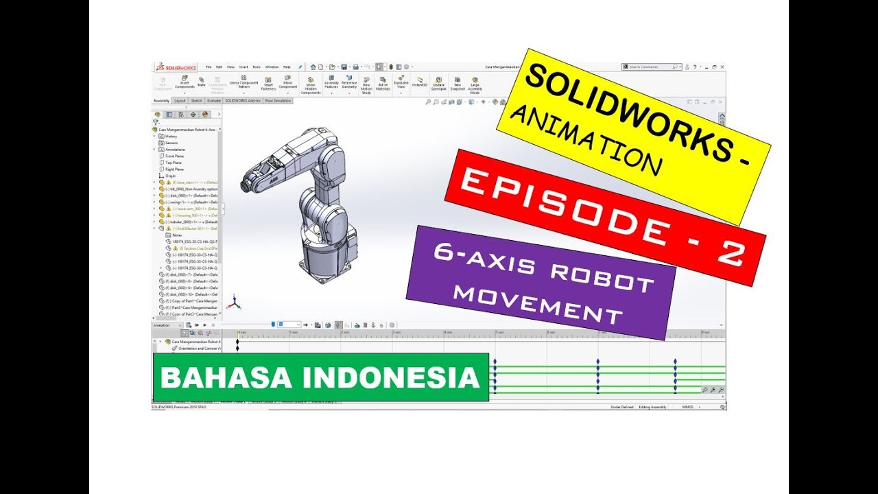 Video Cara Menganimasikan Gerakan Robot 6-Axis di Solidworks (Part 2 ...