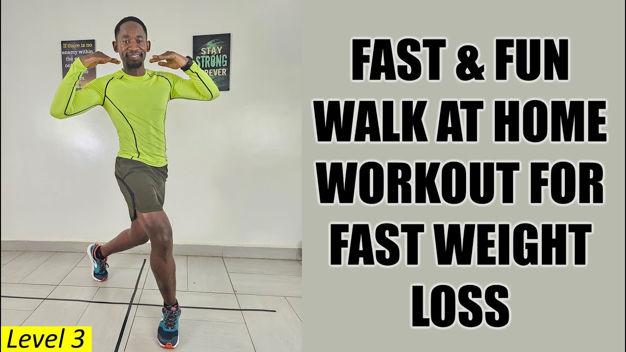 30 Minute FAST and FUN Walk at Home Workout for Fast Weight Loss - YouTube