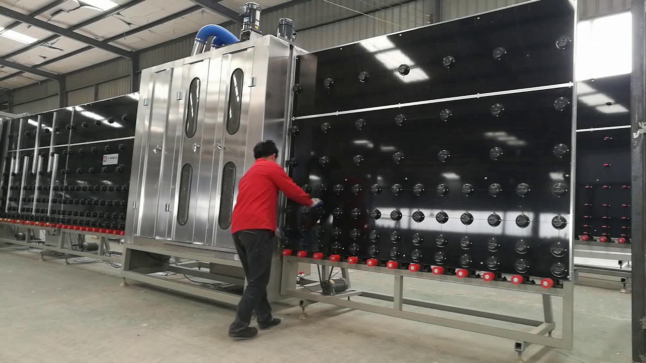 High standard open top vertical glass washer - YouTube