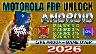 All Moto Motorola Frp Bypass Android 15 16 2026 Motorola Gmail Lock ...