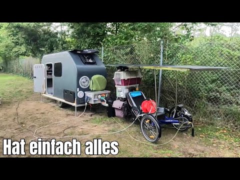 Krasser Hightech-Camper mit Vollausstattung & Katze / Fahrrad Wohnwagen Roomtour