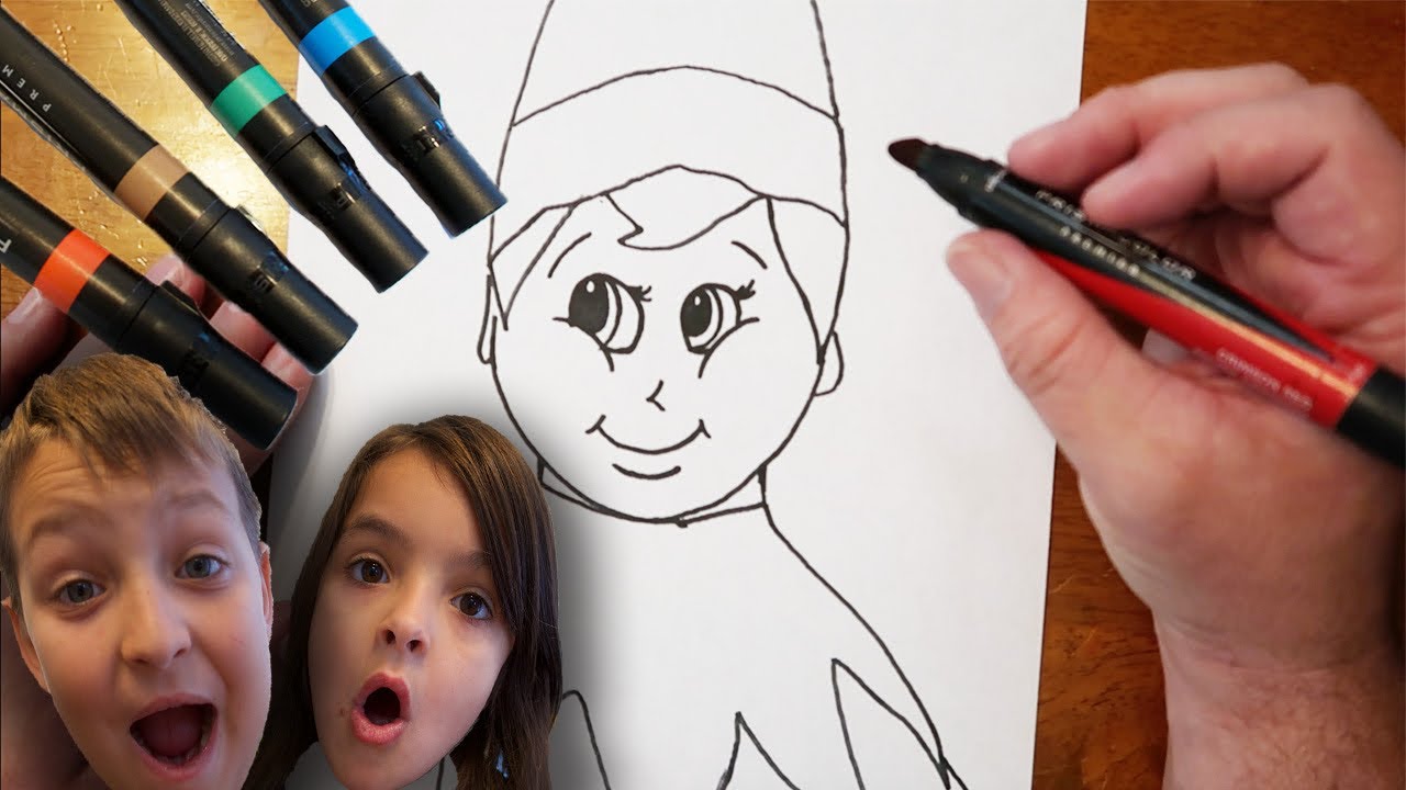 Drawing the ELF on the SHELF wearing ugly sweaters! - YouTube