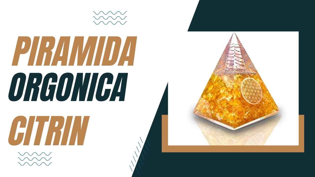 Piramida Orgonica cu Citrin si simbolul floarea vietii 8 cm – pentru ...