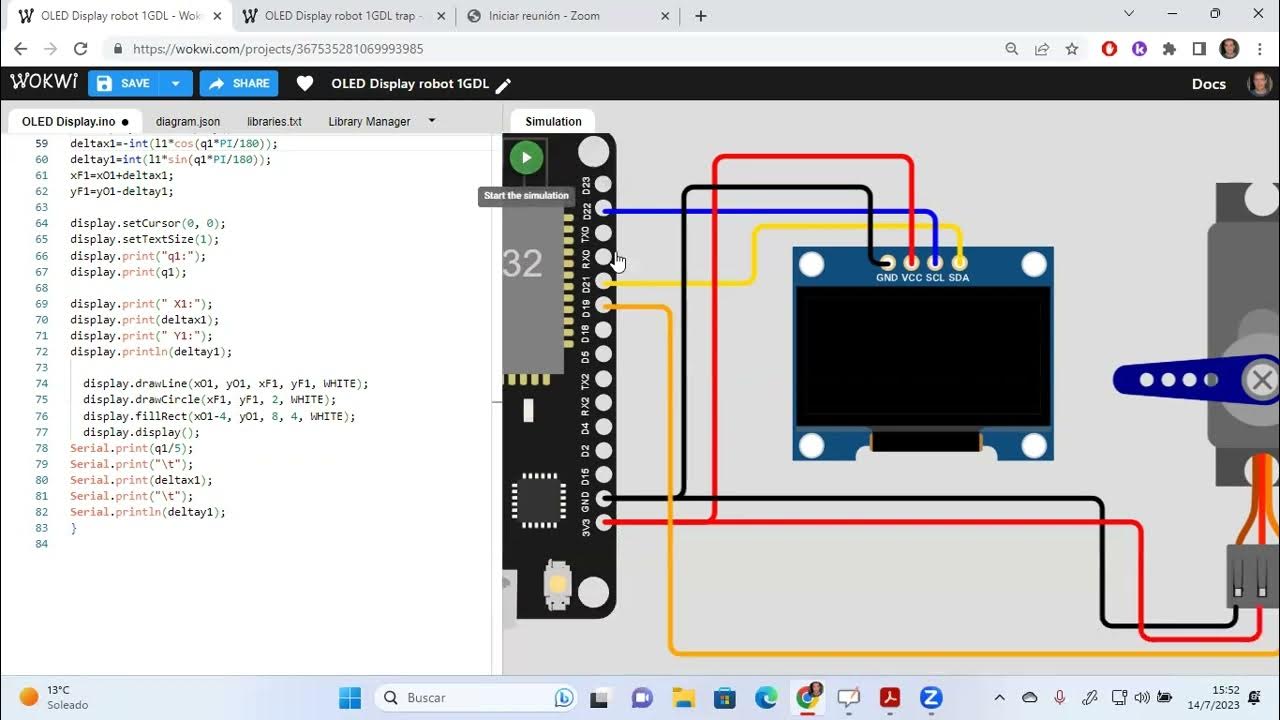 ESP 32 Visualizacion OLED de Servo y control cinematico lineal y ...