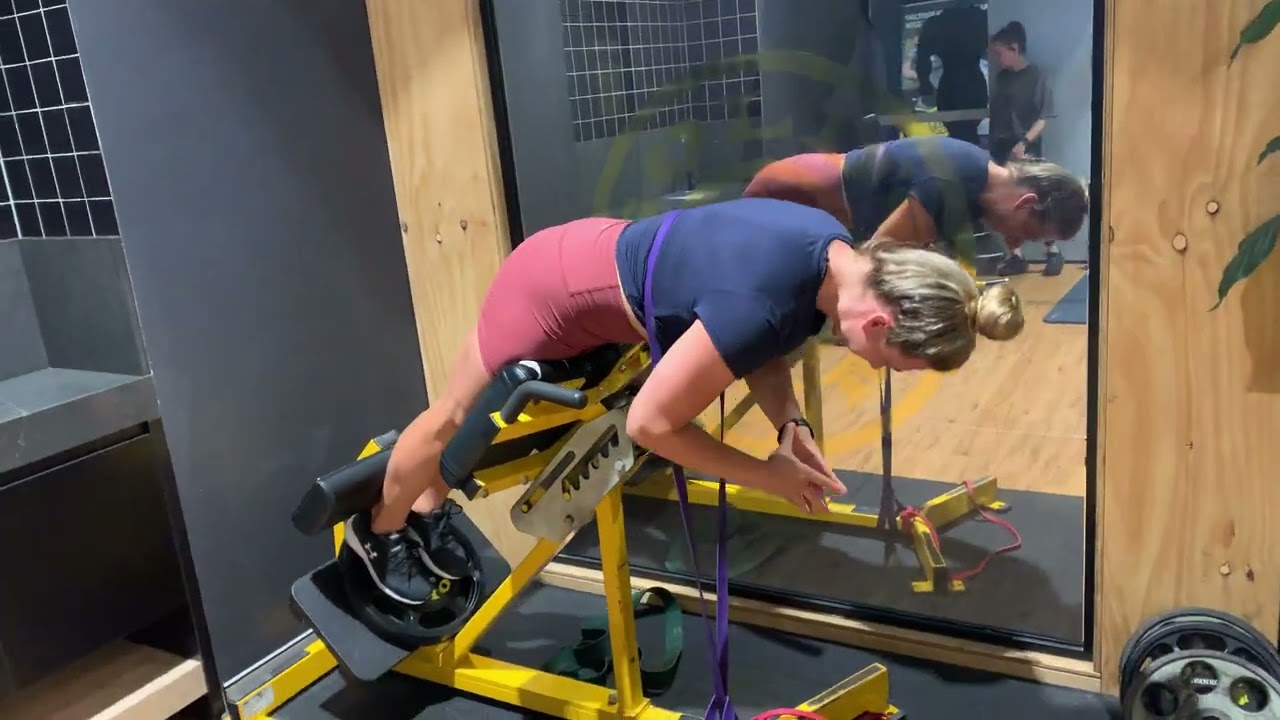 45 deg back extension- banded - YouTube