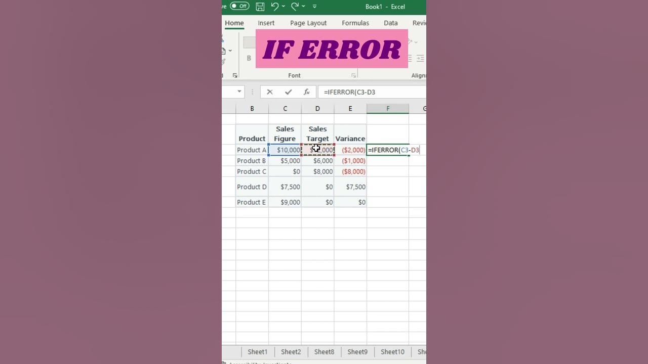 "Handle Errors with Ease : Excel's IFERROR Function" #shorts #viralshorts - YouTube